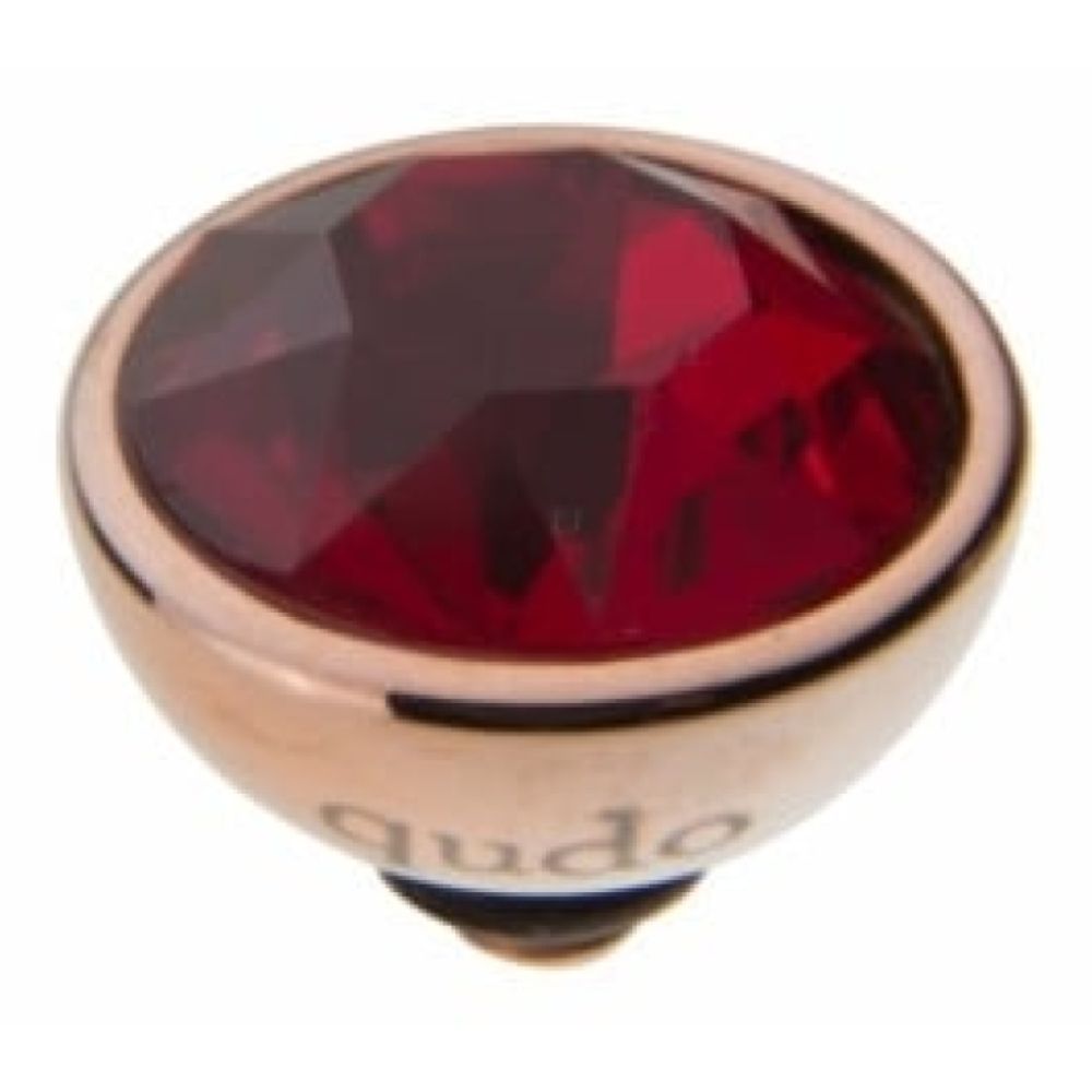 Qudo Famosa Rose Gold 10mm Bottone Ring Top Siam | Edmonds