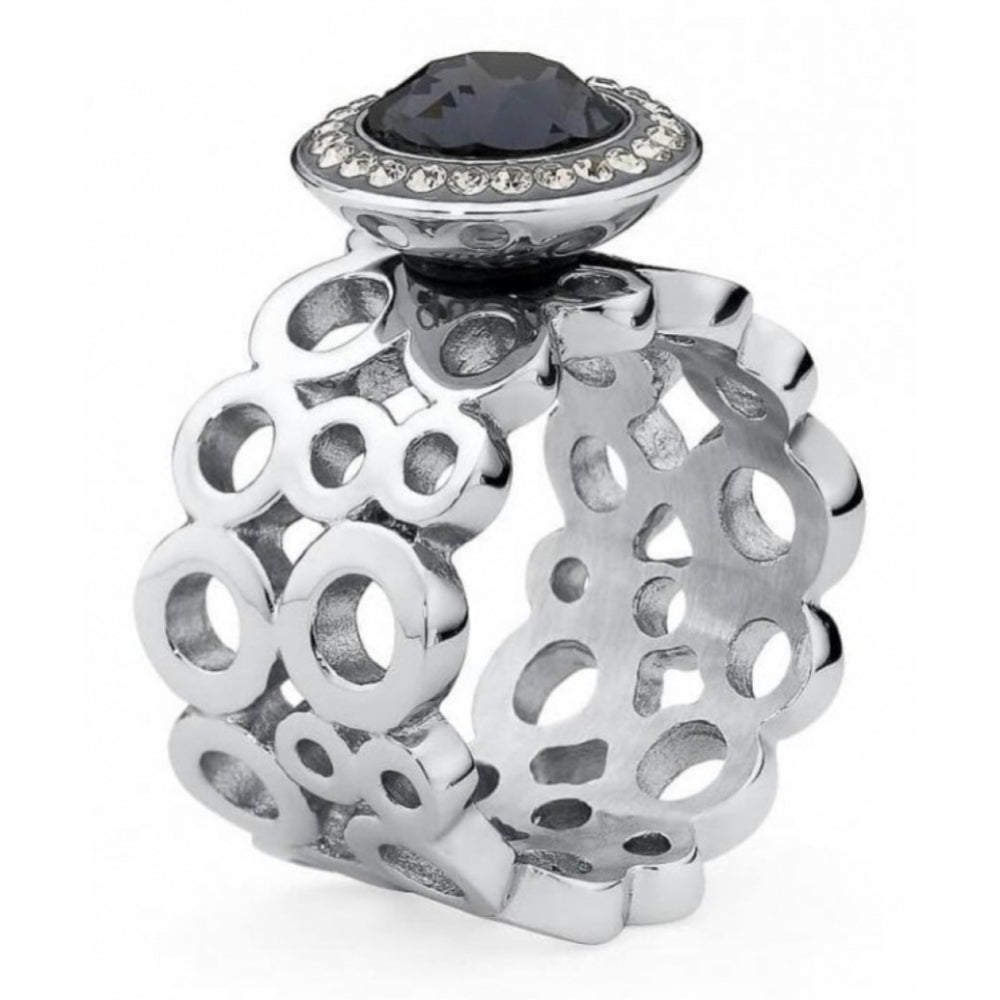 Qudo Famosa Ancona Silver Plated Stainless Steel Ring | Edmonds