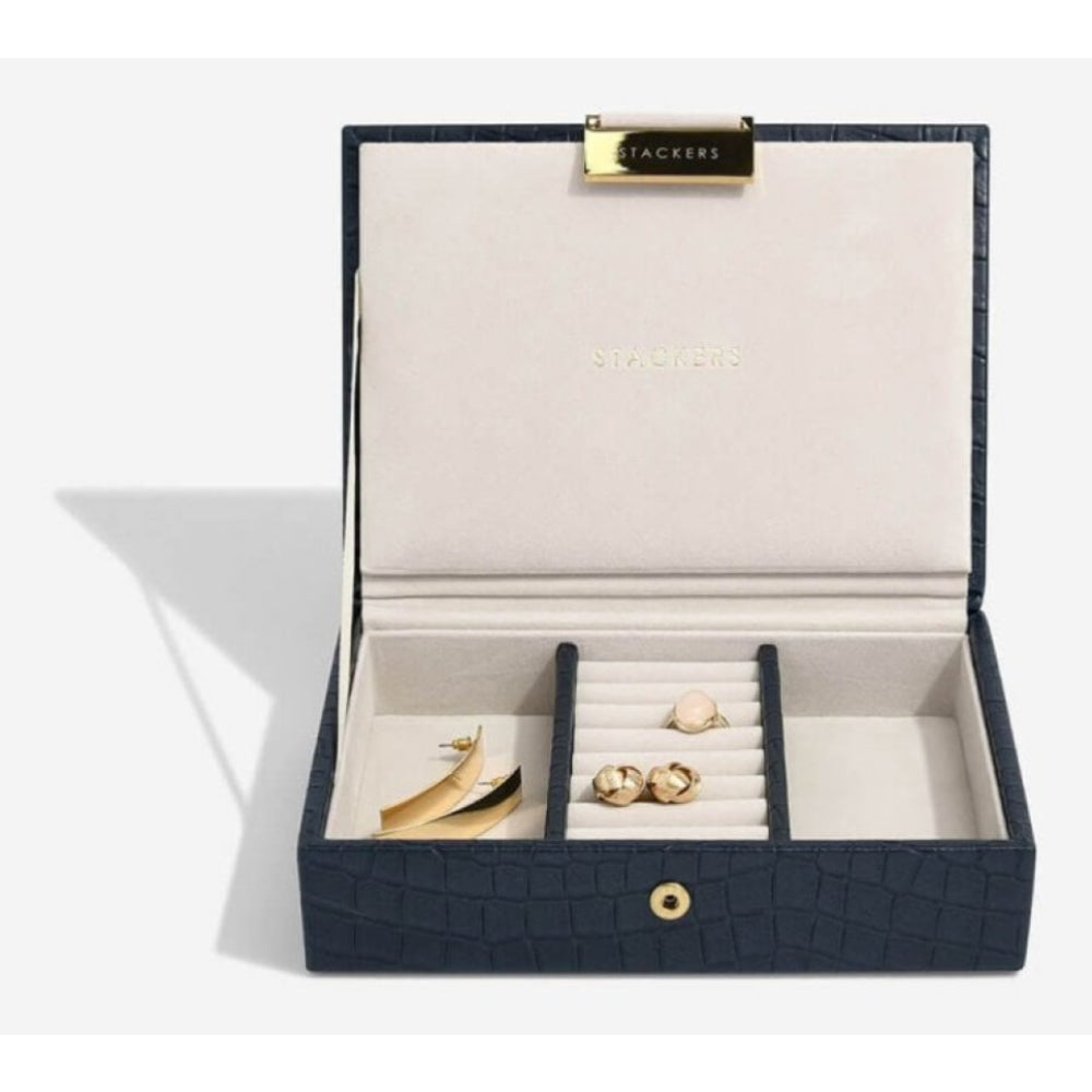 Stackers Navy Croc Mini Lidded Stacker | Edmonds