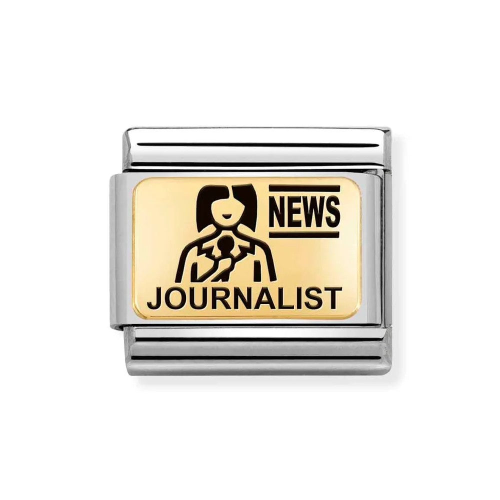 Nomination Composable Classic Stainless Steel With 18k Gold JOURNALIST ...