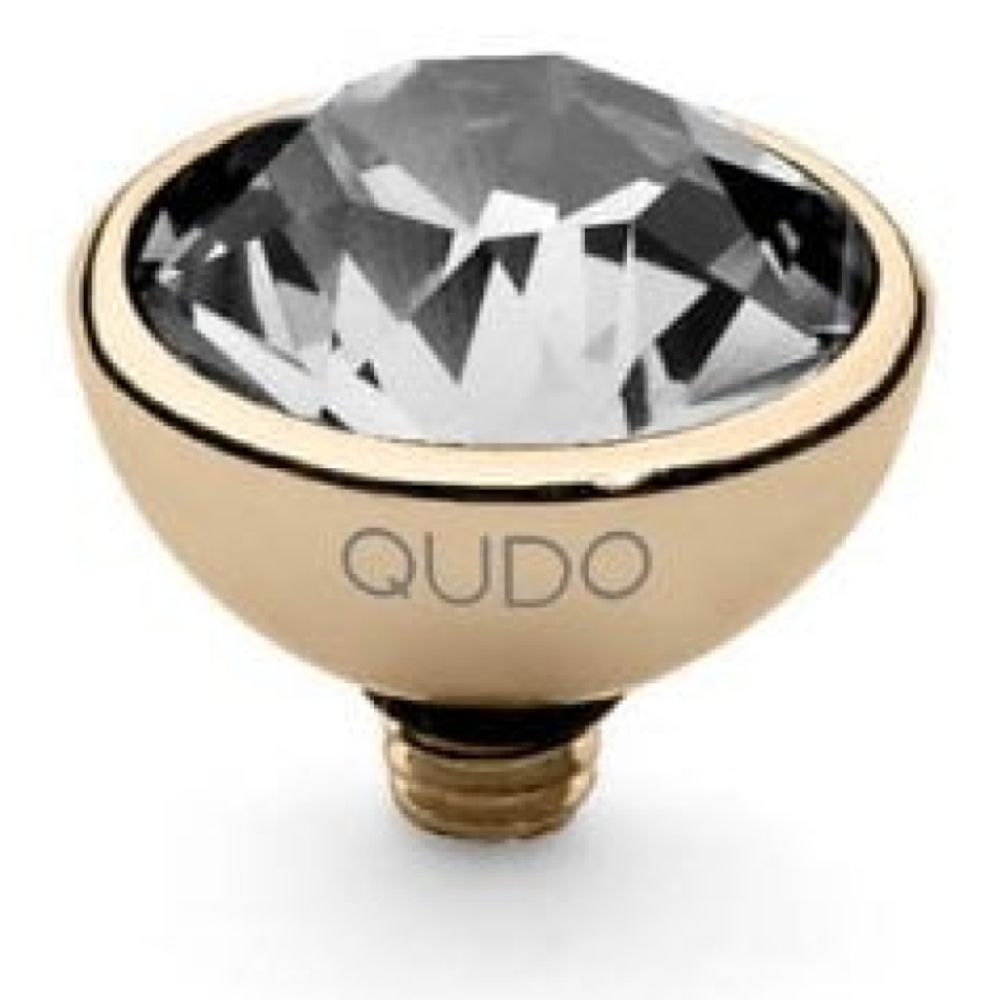Qudo Famosa Gold 10mm Bottone Ring Top Crystal | Edmonds