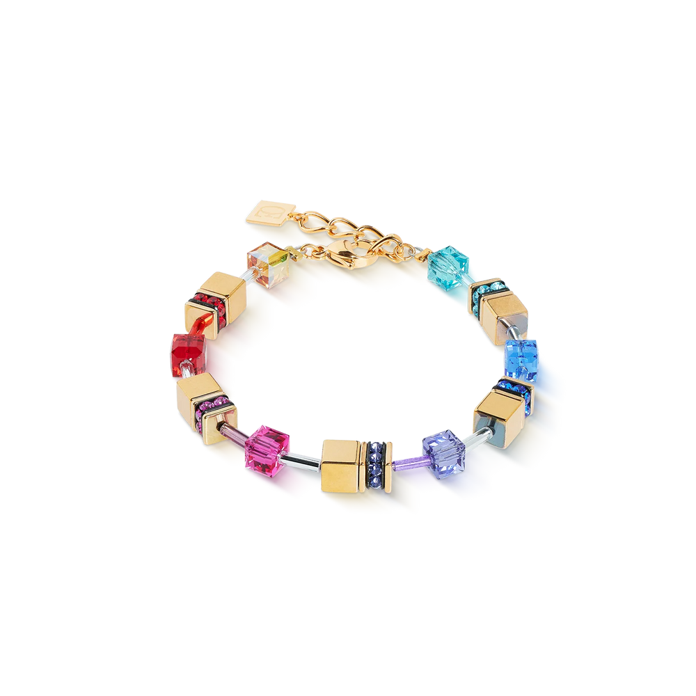 Coeur De Lion GeoCUBE Iconic Metallic Rainbow Gold Bracelet | Edmonds