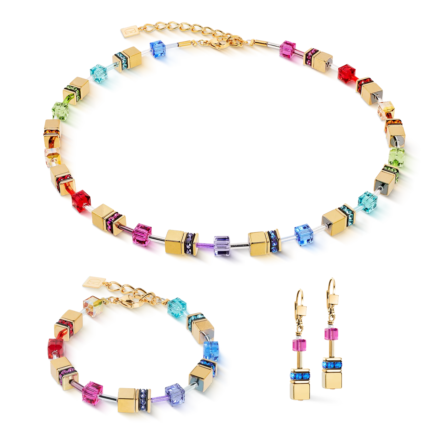 Coeur De Lion GeoCUBE Iconic Metallic Rainbow Gold Bracelet | Edmonds