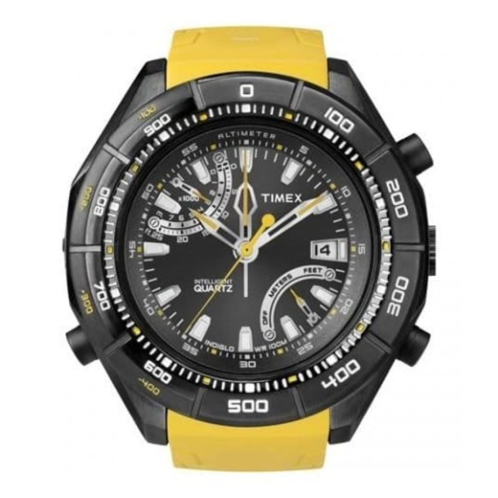 Timex Intelligent Quartz Altimeter Yellow Rubber Watch | Edmonds