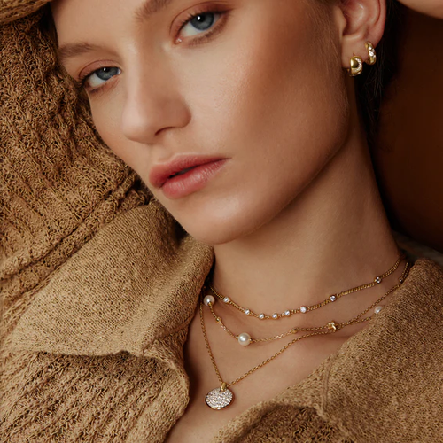 Ania Haie Gold Multi Station Round Stone Chain Necklace | Edmonds