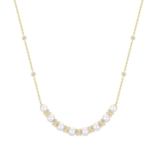 Ania Haie Gold Sparkling Braided Shell Pearl Necklace | Edmonds